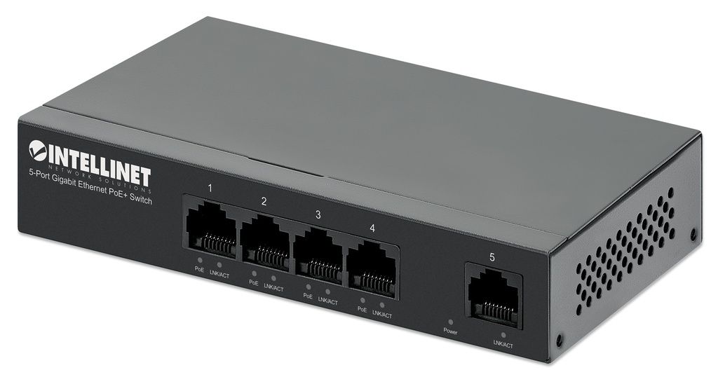 Intellinet 5-Port Gigabit Ethernet PoE+ Switch (561792)